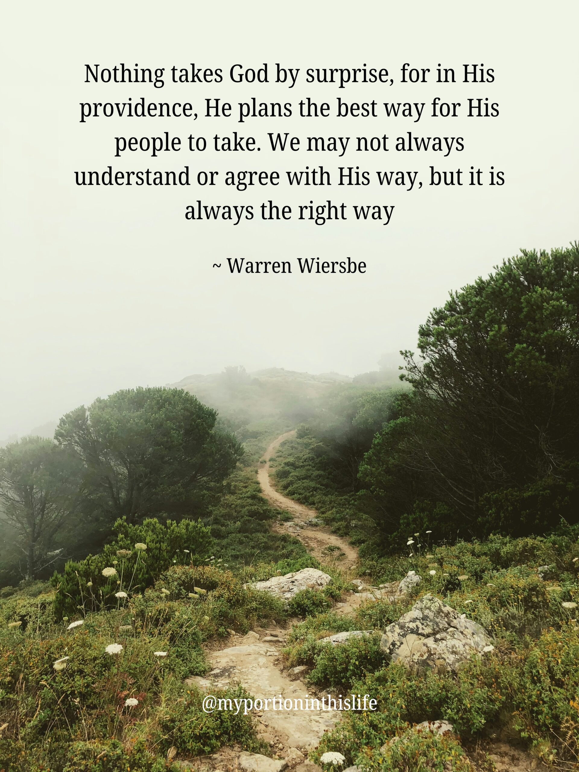 Trusting God’s Path – My Portion in this Life